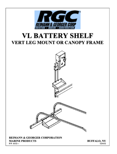 VL Battery Shelf (Leg Or Canopy Frame Mount) - Flathead Lift & Rail