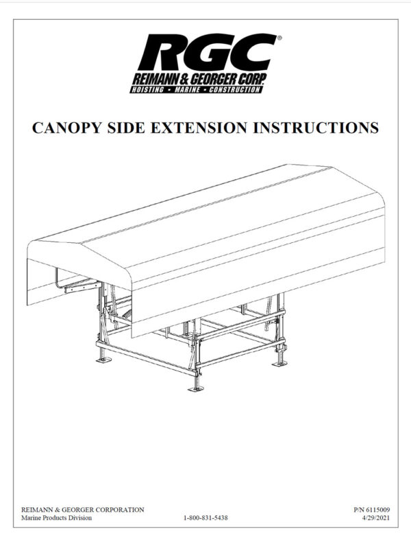 Canopy Side Extension Instructions - Flathead Lift & Rail